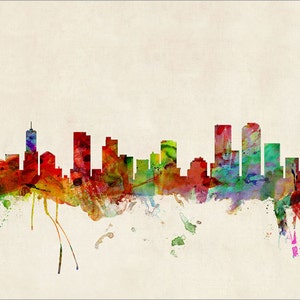 Denver Skyline, Denver Colorado Cityscape Art Print (534) - Etsy