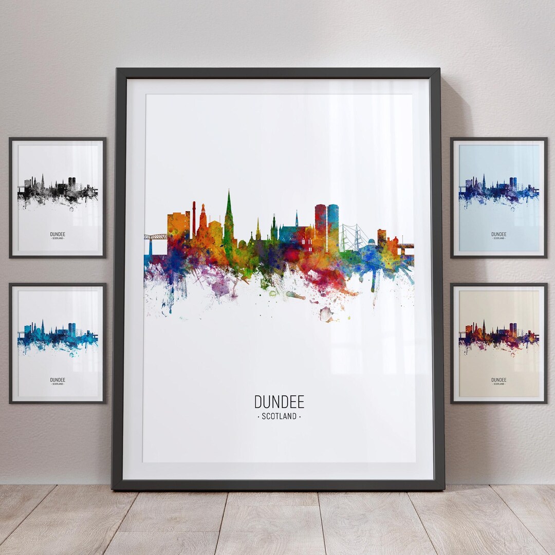 Dundee Skyline, Dundee Scotland Cityscape Art Print Poster Portrait PX ...