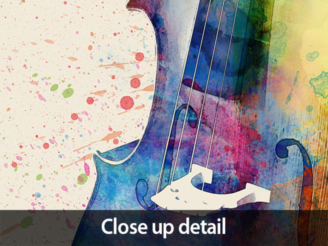 Cello Abstract Watercolor Music Instrument Art Print 2003 - Etsy