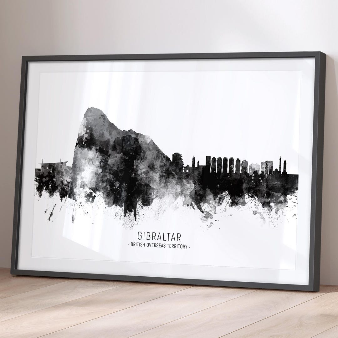 Gibraltar Skyline , Cityscape Painting Art Print Poster BX (11560) - Etsy