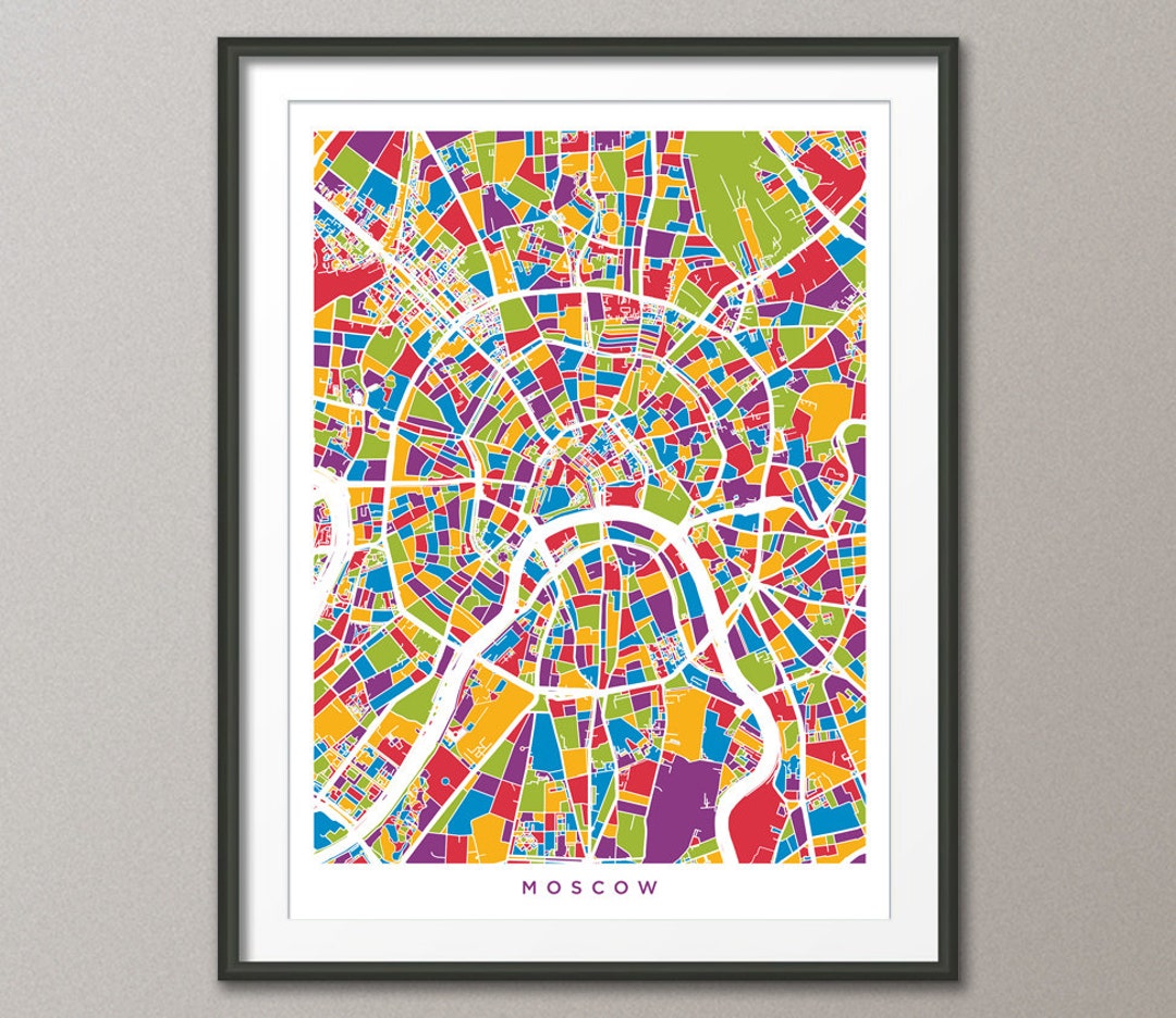 Moscow Street Map, Russia, Art Print 495 - Etsy