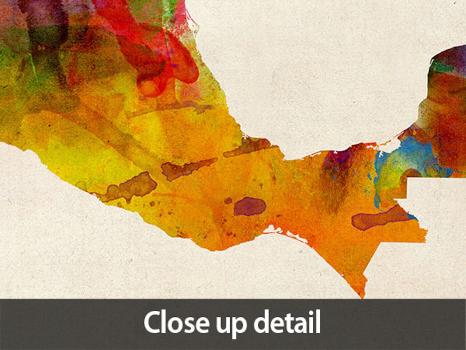 Mexico Watercolor Map Art Print 996 - Etsy