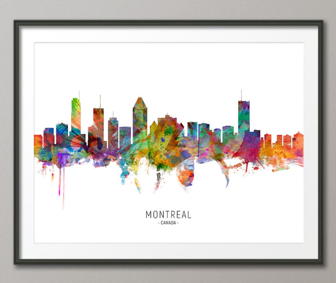 Montreal Skyline Canada Cityscape Painting Art Print Poster - Etsy