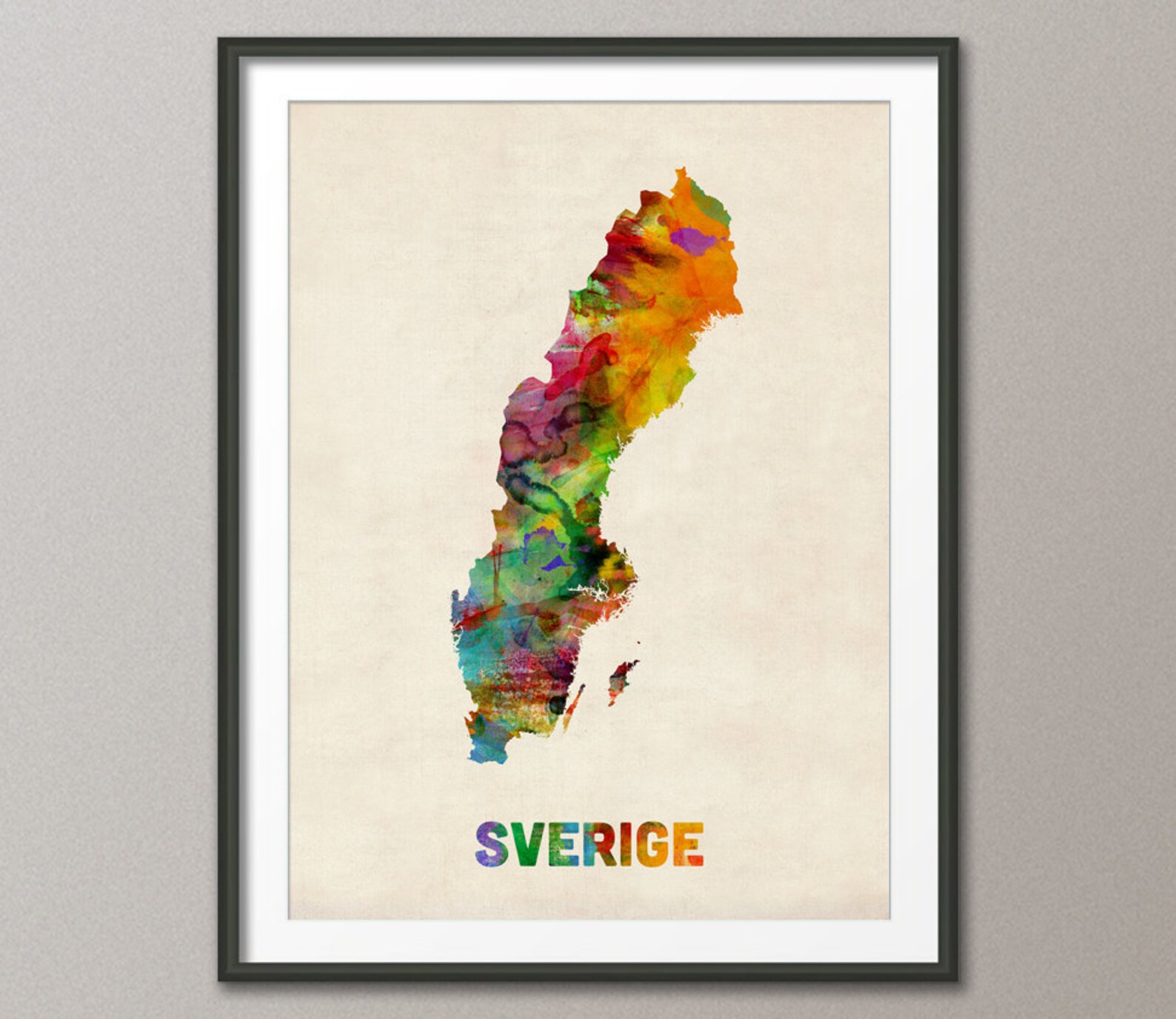 Sweden Watercolor Map sverige Art Print 452 - Etsy