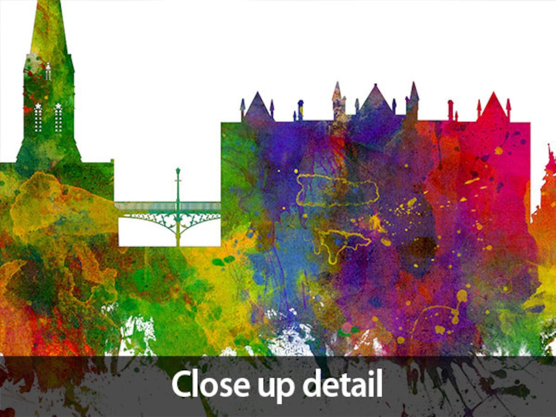 Exeter Skyline England Cityscape Painting Art Print Poster CX - Etsy