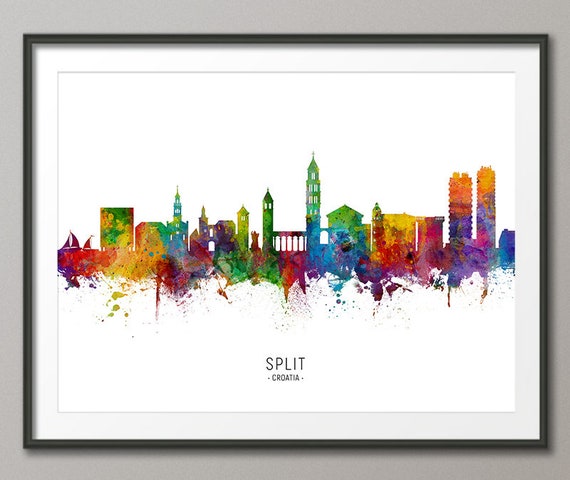 Split Skyline Croatia Cityscape Painting Art Print Poster CX | Etsy