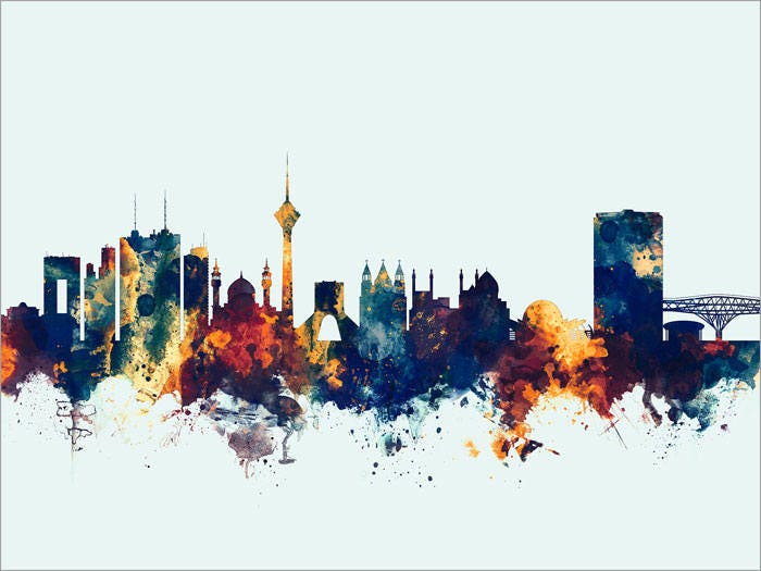 Tehran Cityscape Tehran Skyline Iran Art Print 2864 - Etsy