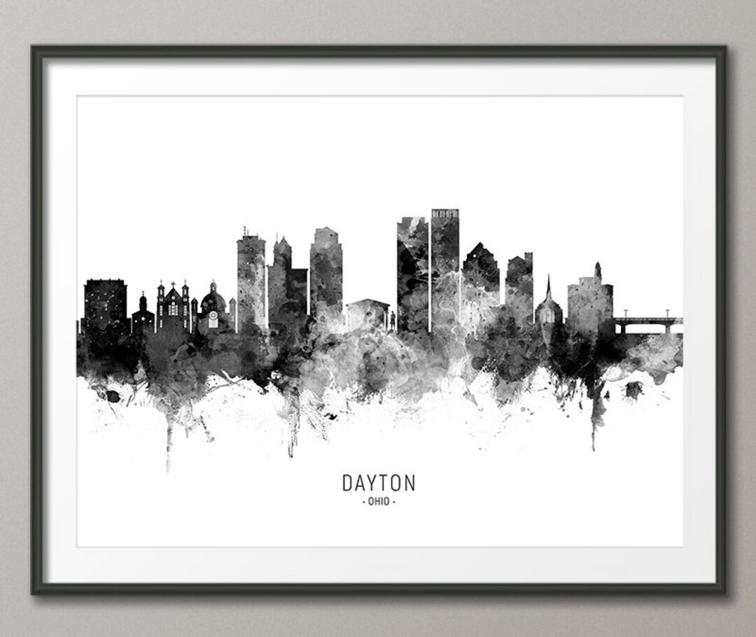 Dayton Skyline, Dayton Ohio Cityscape Art Print Poster 11623 - Etsy
