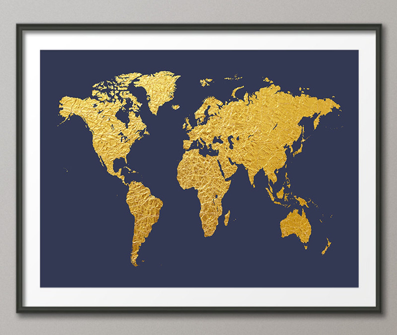 World Map Gold Map of the World Gold Art Print 2466 - Etsy