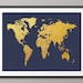 World Map Gold, Map of the World Gold, Art Print 2466 - Etsy