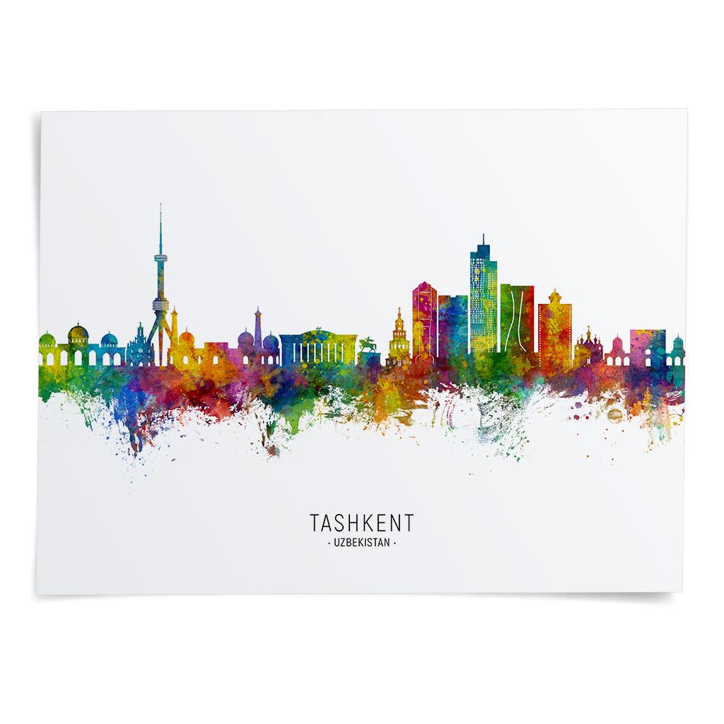 Tashkent Skyline Uzbekistan, Cityscape Painting Art Print Poster CX ...