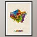 London Map, Watercolour Map of London England, Art Print 3010 - Etsy UK