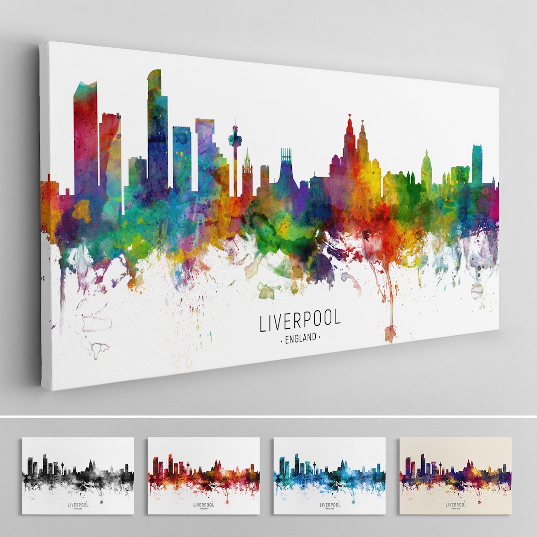 Liverpool Skyline Canvas, Liverpool Cityscape Canvas Art Print (6508 ...