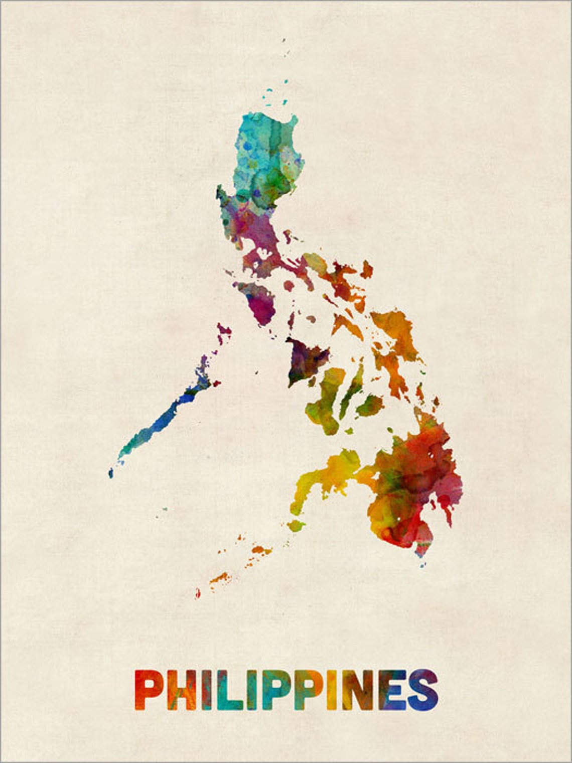 Philippines Watercolor Map, Art Print (1579) - Etsy UK
