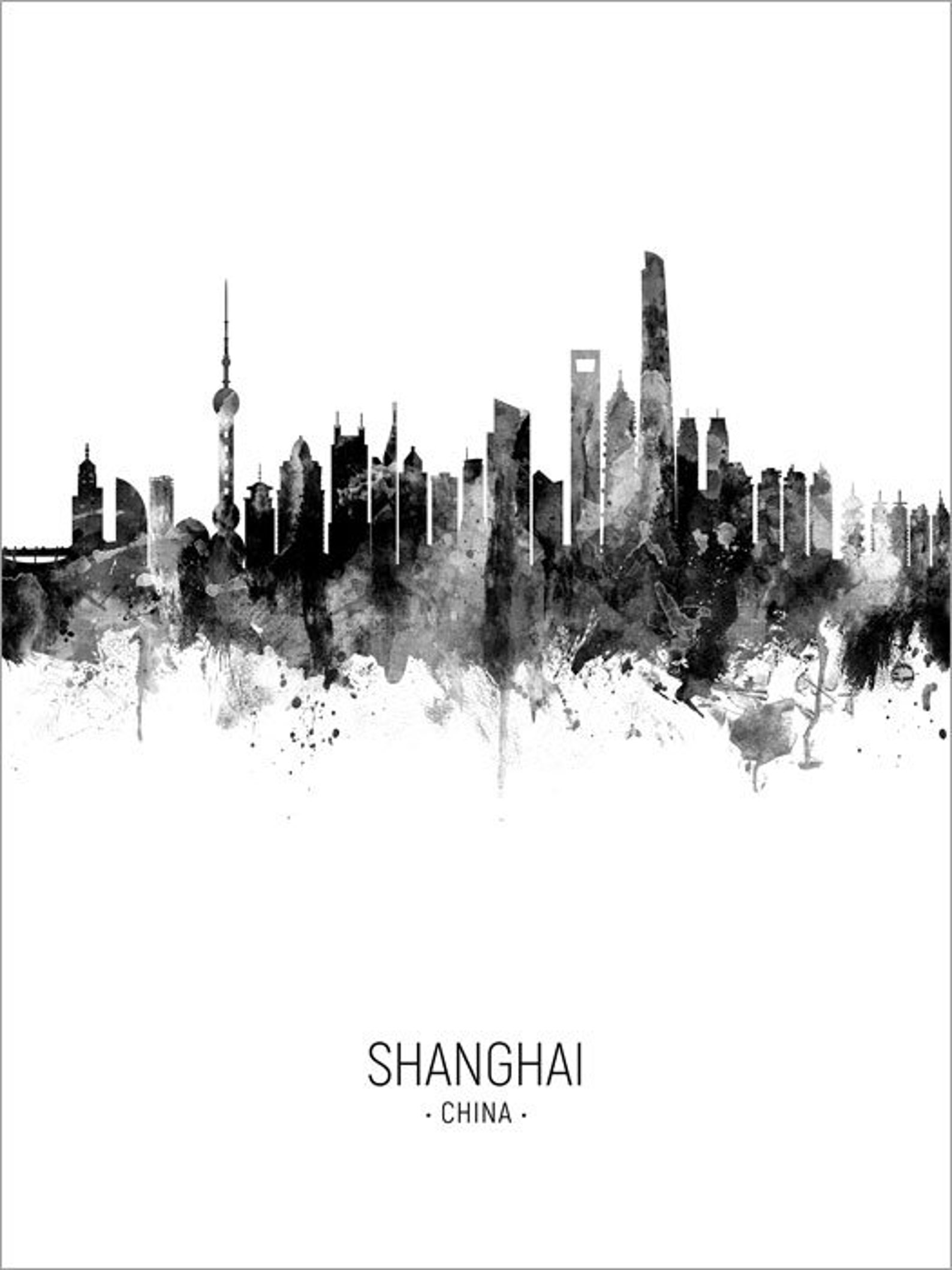 Shanghai Skyline Shanghai China Cityscape Art Print Poster - Etsy