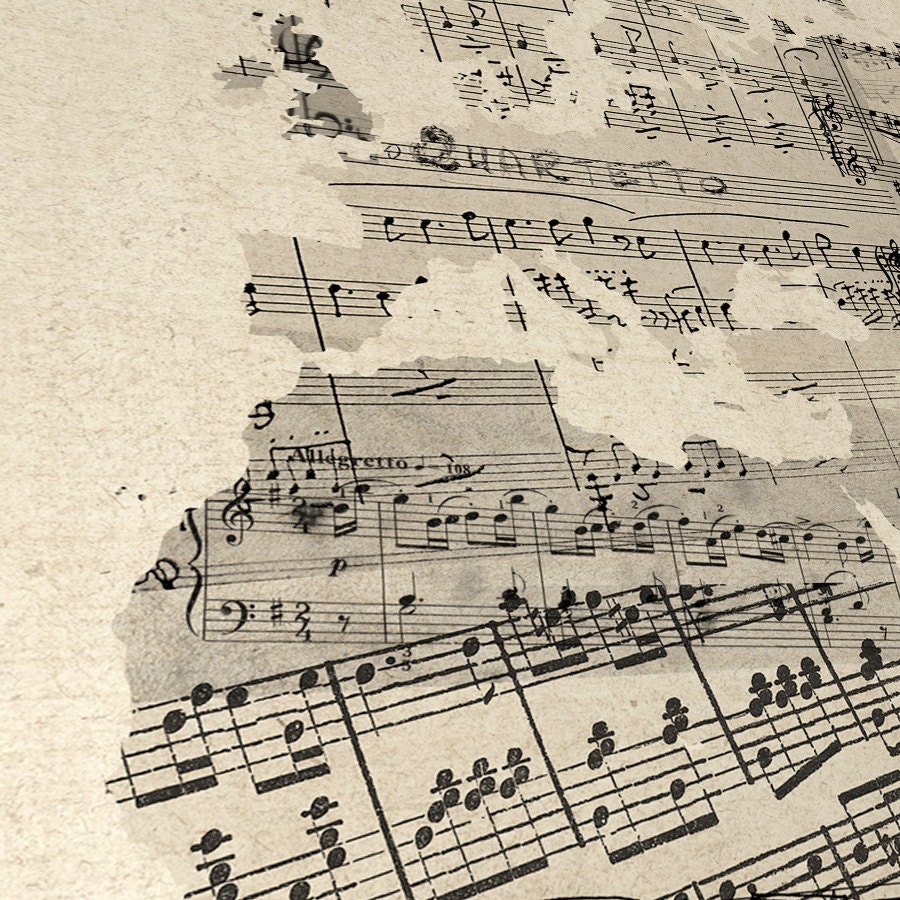 World Map Sheet Music Canvas Sheet Music World Map Box Canvas | Etsy