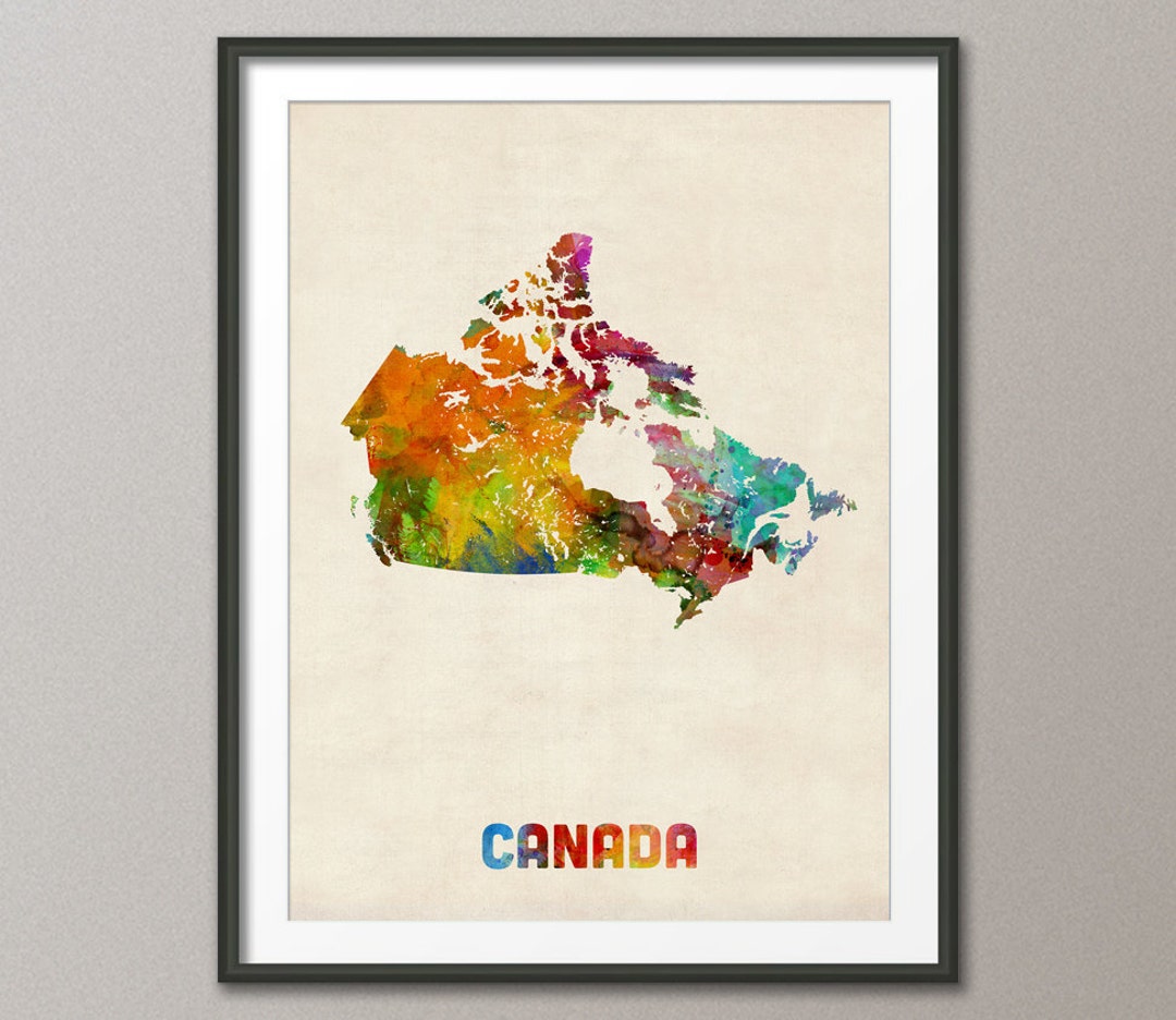 Canada Watercolor Map, Art Print (434) - Etsy