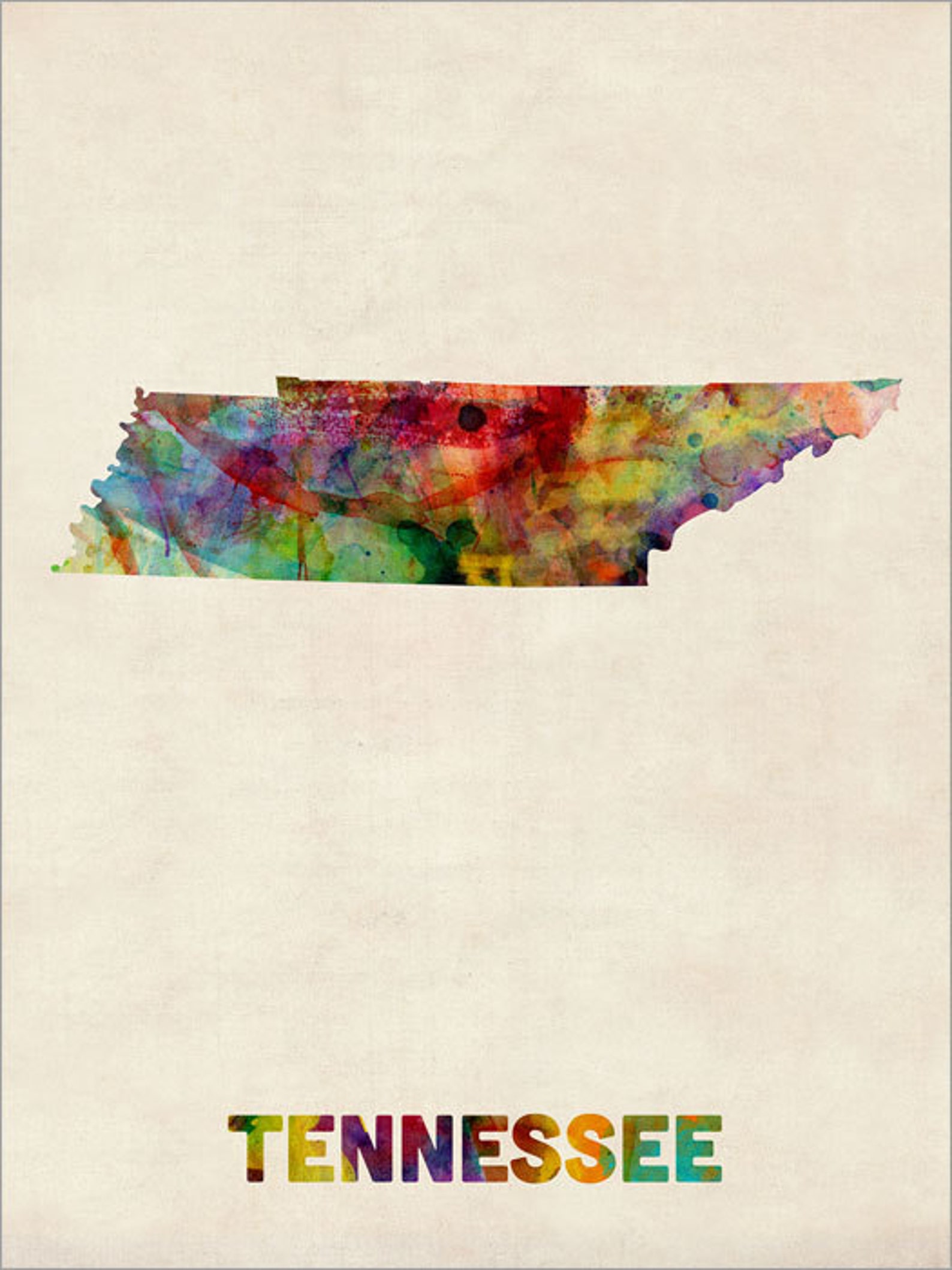 Tennessee Watercolor Map USA Art Print 378 | Etsy