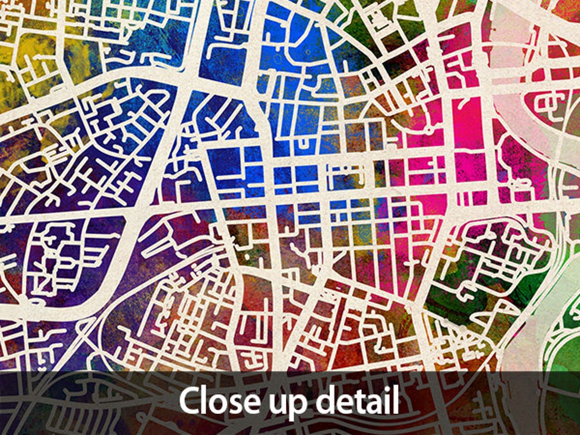 Belfast Map Belfast Northern Ireland City Map Art Print - Etsy