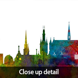 Dundee Skyline, Dundee Scotland Cityscape Art Print Poster Portrait ...