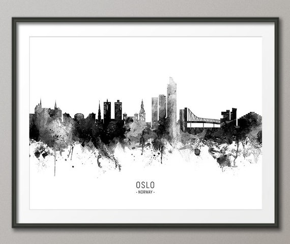 Oslo Skyline Oslo Norway Cityscape Art Print Poster 11595 | Etsy