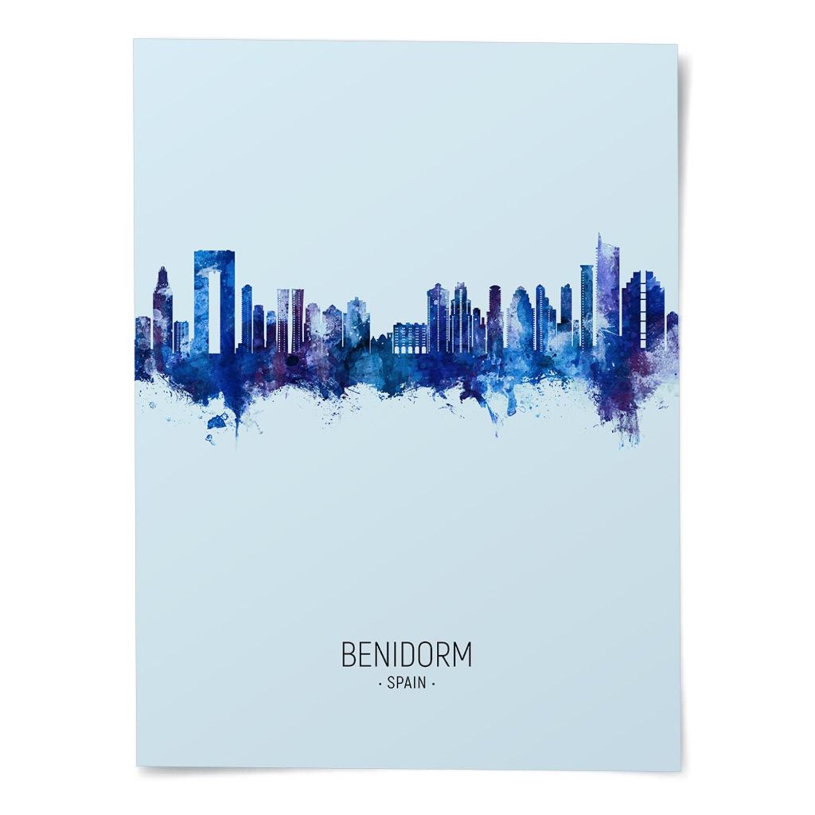 Benidorm Skyline, Spain Cityscape Art Print Poster Portrait - PX (21597 ...