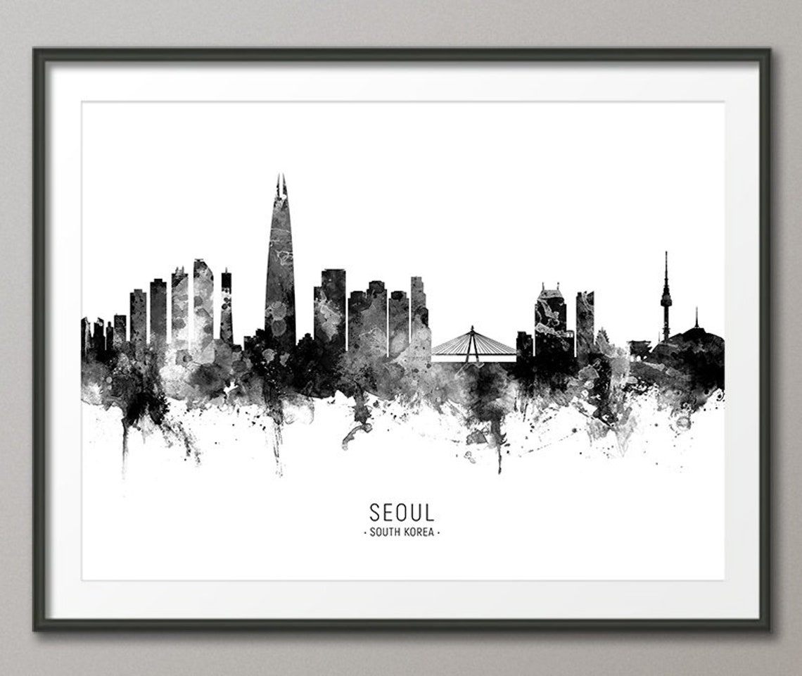 Seoul Skyline Seoul South Korea Cityscape Art Print Poster | Etsy