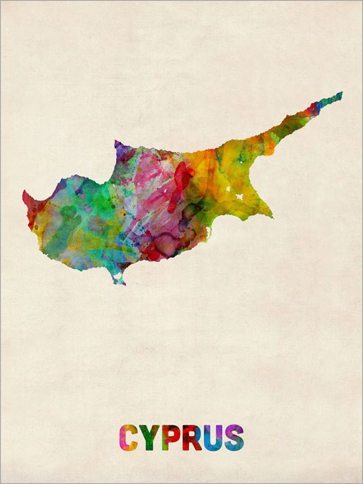 Cyprus Watercolor Map Art Print 517 - Etsy