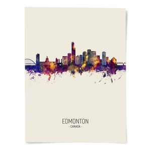 Edmonton Skyline, Canada Cityscape Art Print Poster Portrait - PX ...