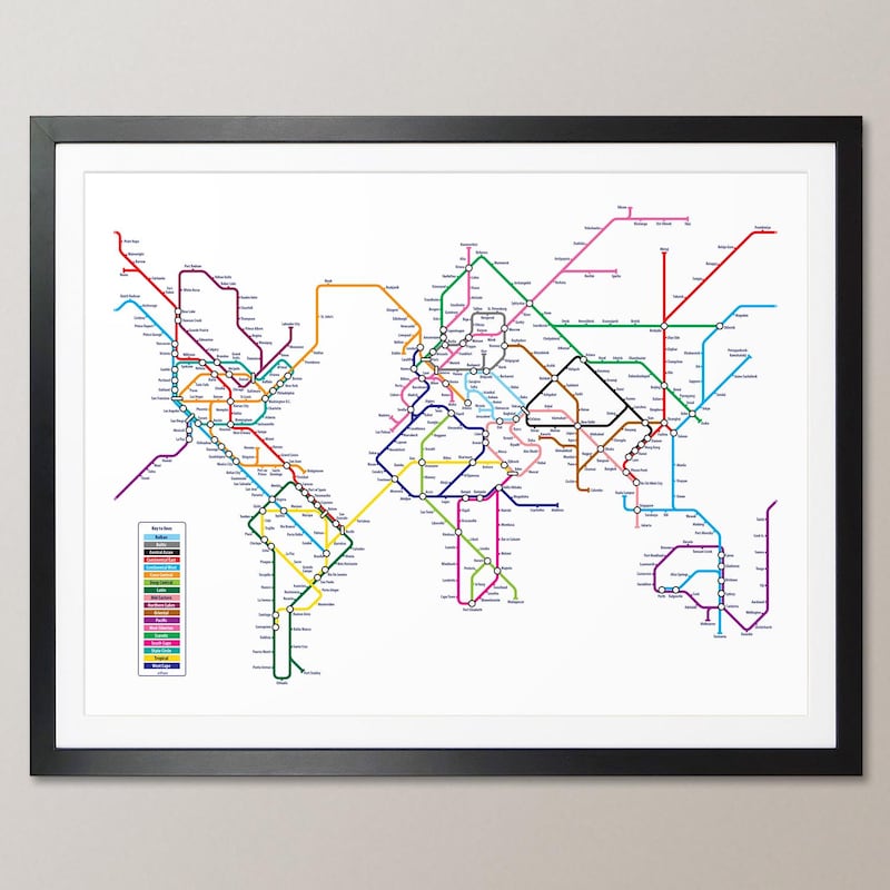 Tube Map of the World Poster - Etsy Australia