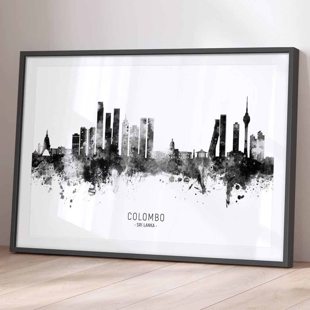 Colombo Skyline Sri Lanka, Cityscape Painting Art Print Poster BX ...