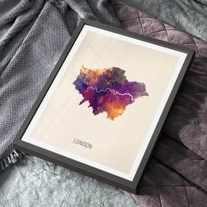 London Map, Watercolour Painting Art Print Poster MX (12320) - Etsy