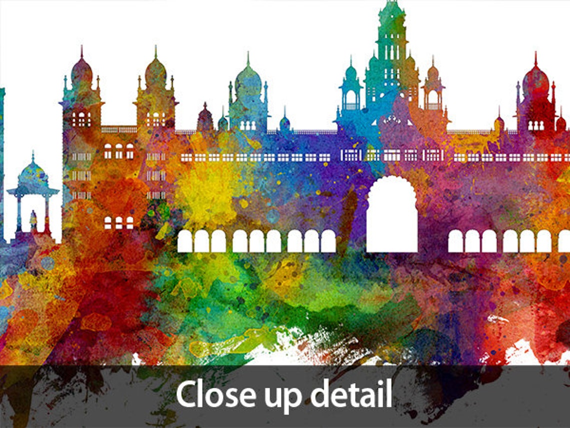 Mysuru Skyline India Mysore Cityscape Painting Art Print - Etsy