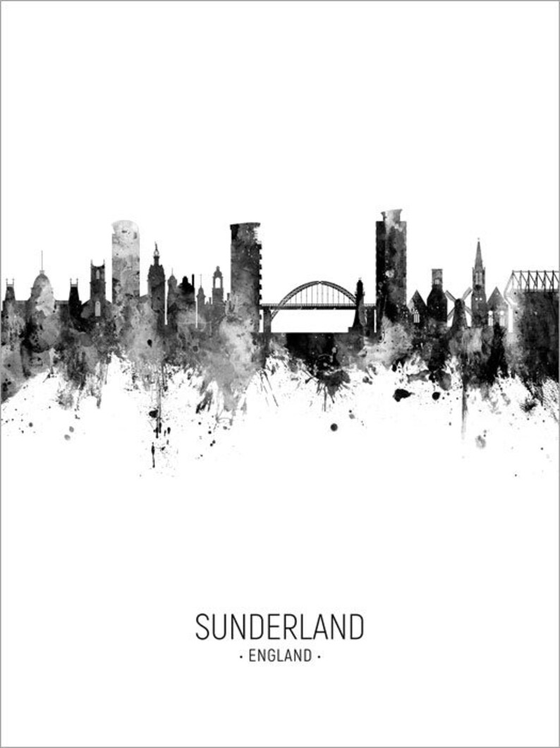 Sunderland Skyline Sunderland England Cityscape Art Print - Etsy