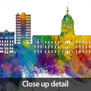 Fort Wayne Skyline Indiana, Cityscape Painting Art Print Poster CX ...