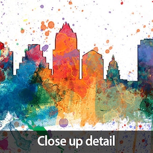 Austin Skyline Austin Texas Cityscape Art Print 1970 - Etsy
