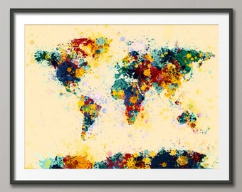 World Map Paint | Etsy