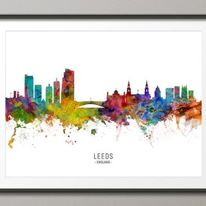 Leeds Skyline England Cityscape Painting Art Print Poster CX - Etsy