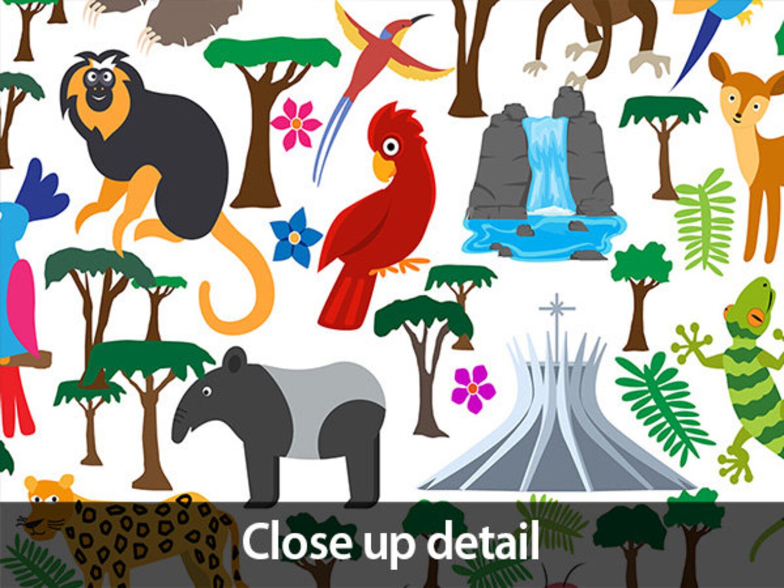 Animal Map of South America Map for Children and Kids Art - Etsy