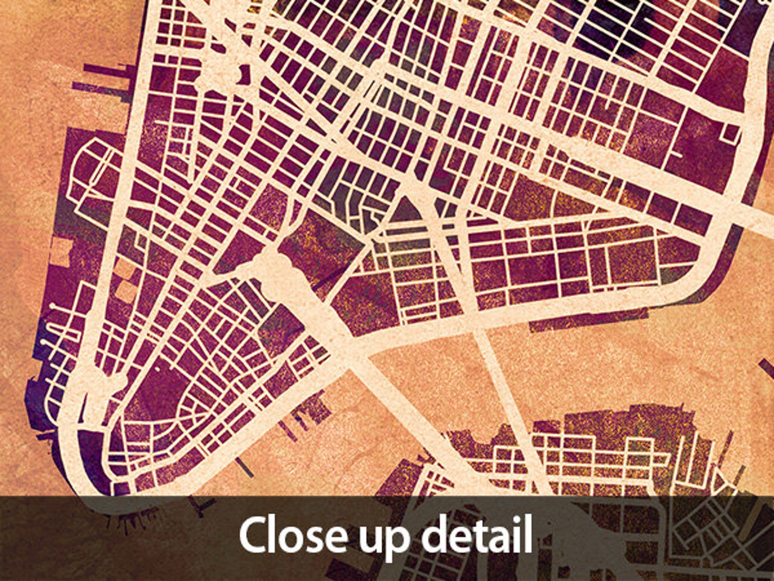 New York City Street Map USA Map of NYC Art Print 2639 | Etsy