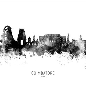 Coimbatore Skyline, Coimbatore India Cityscape Art Print Poster 26257 ...