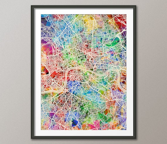 London Map City Street Map of London England Art Print - Etsy