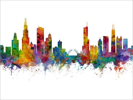 Chicago Skyline Graffiti