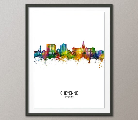 Cheyenne Skyline Cheyenne Wyoming Cityscape Art Print Poster | Etsy