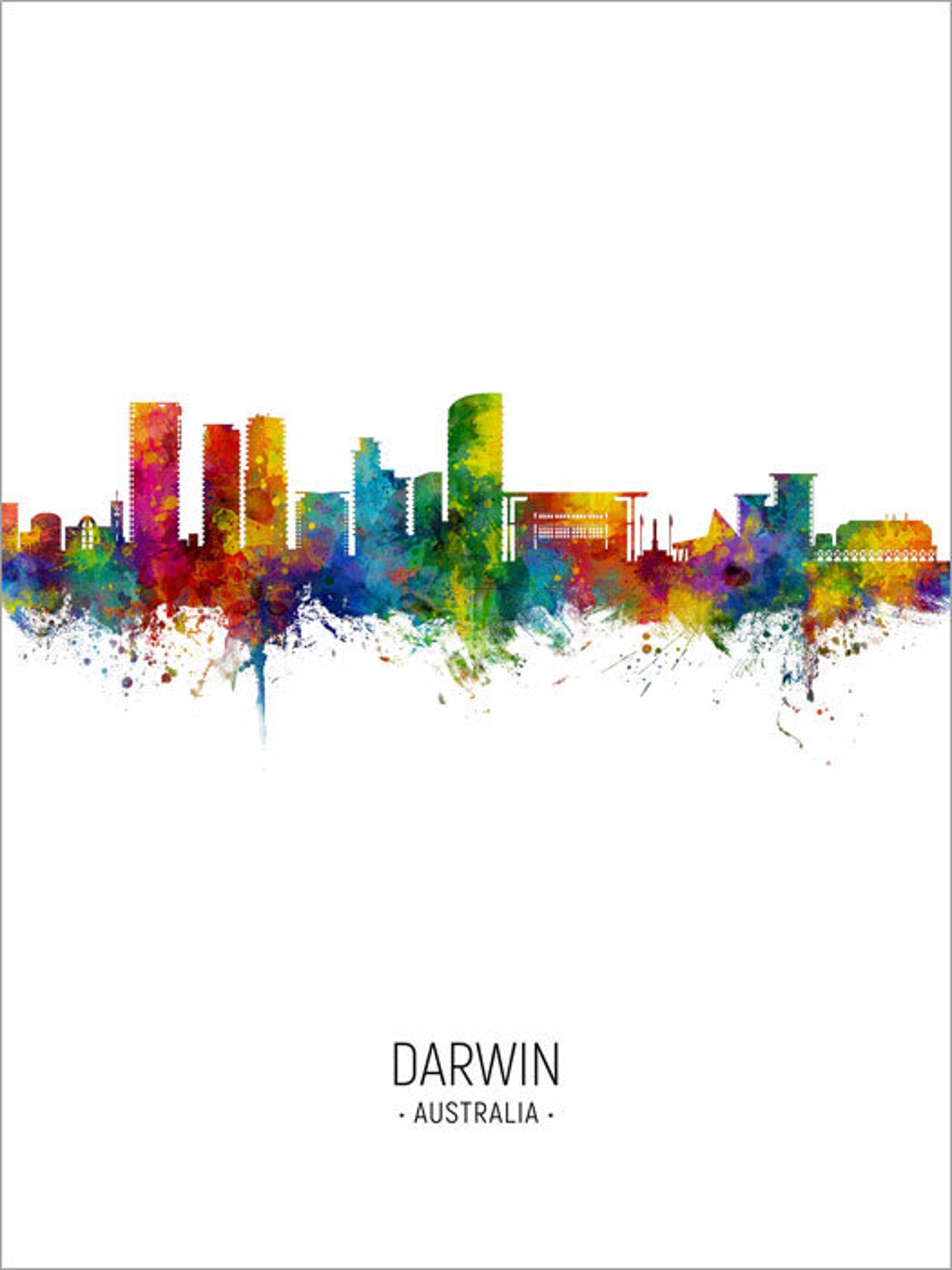 Darwin Skyline Darwin Australia Cityscape Art Print Poster | Etsy