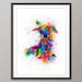 Wales Paint Splashes Map, Art Print (2032) - Etsy