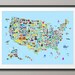 Animal Map of the United States Map for Children and Kids - Etsy