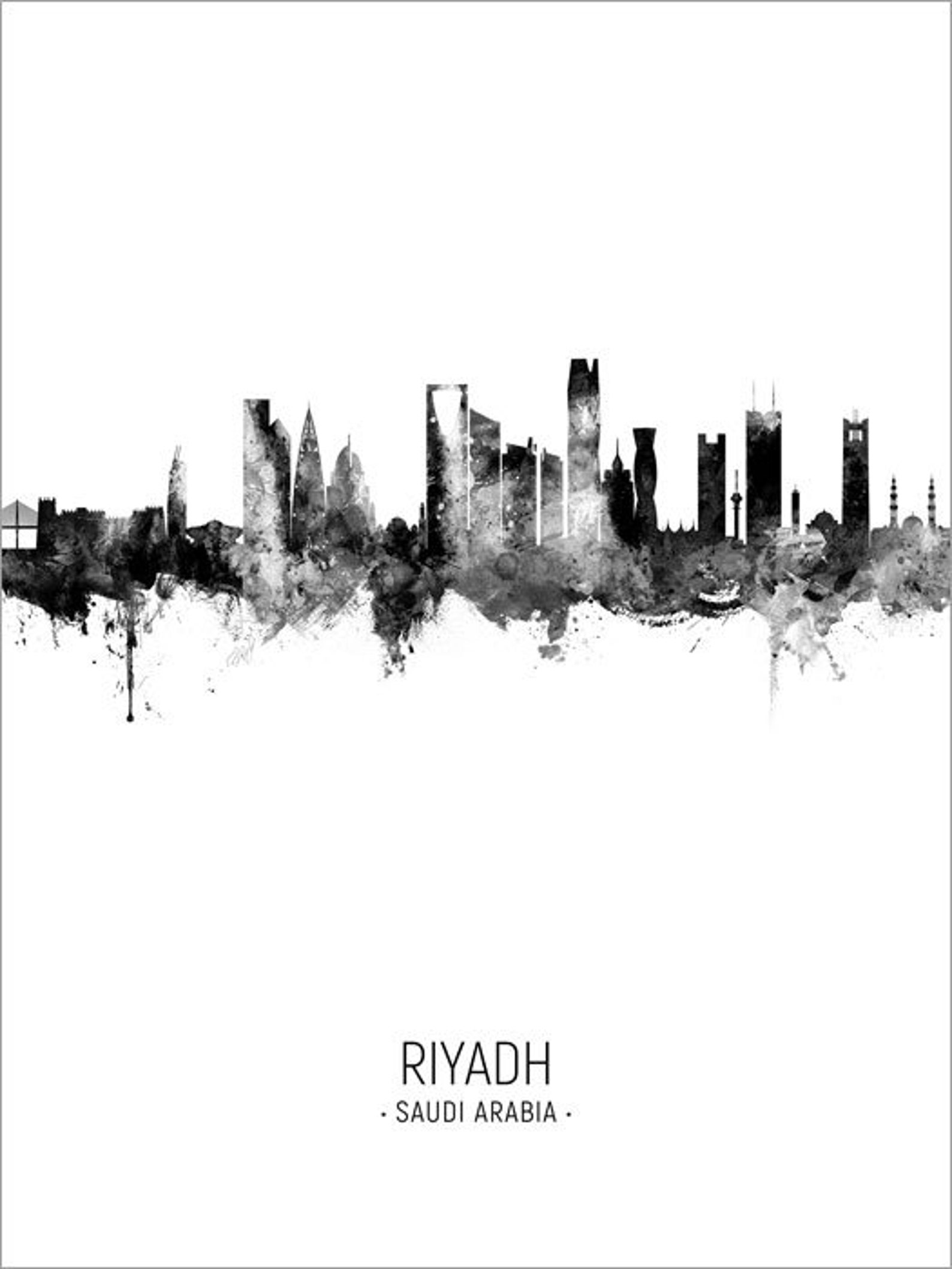 Riyadh Skyline Riyadh Saudi Arabia Cityscape Art Print Poster - Etsy