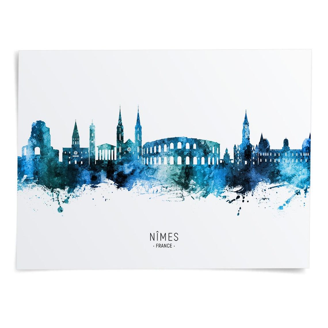 Nimes Skyline, France - Cityscape Painting Art Print Poster BX (26211 ...