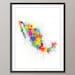 Mexico Paint Splashes Map, Map of Mexico Art Print 4280 - Etsy